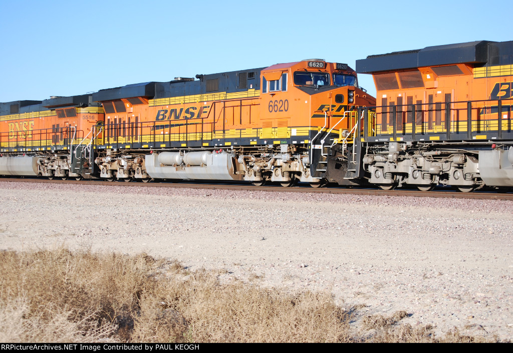 BNSF 6620 # 3 unit behind BNSF 6627 rioll eastbound pulling A Z-Train.